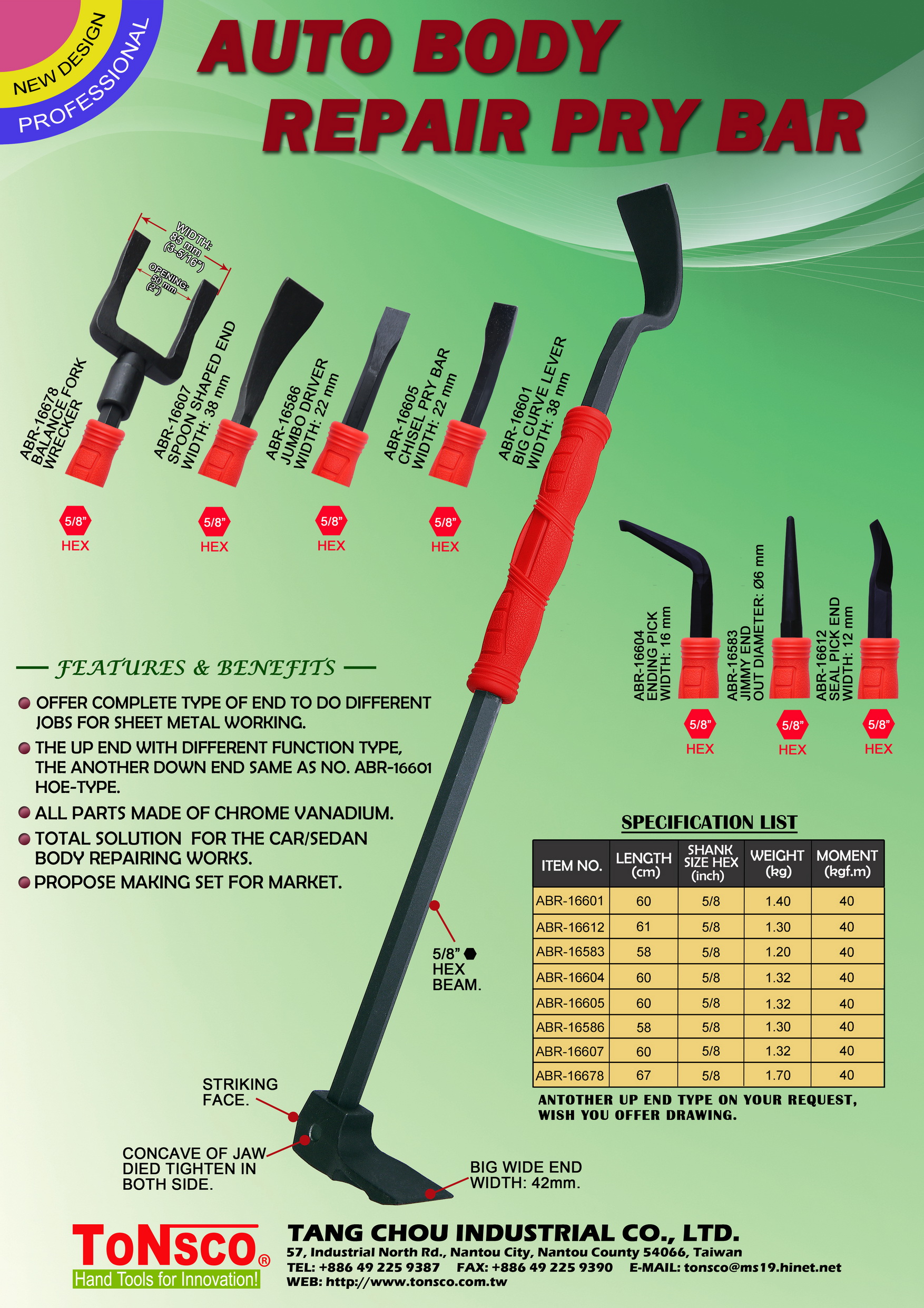 Auto Body Repair Pry Bar