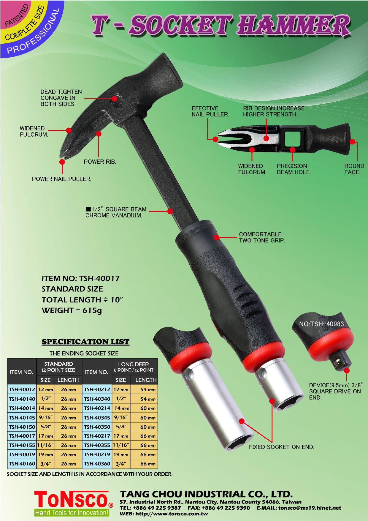 T-Socket Hammer with Standard Socket